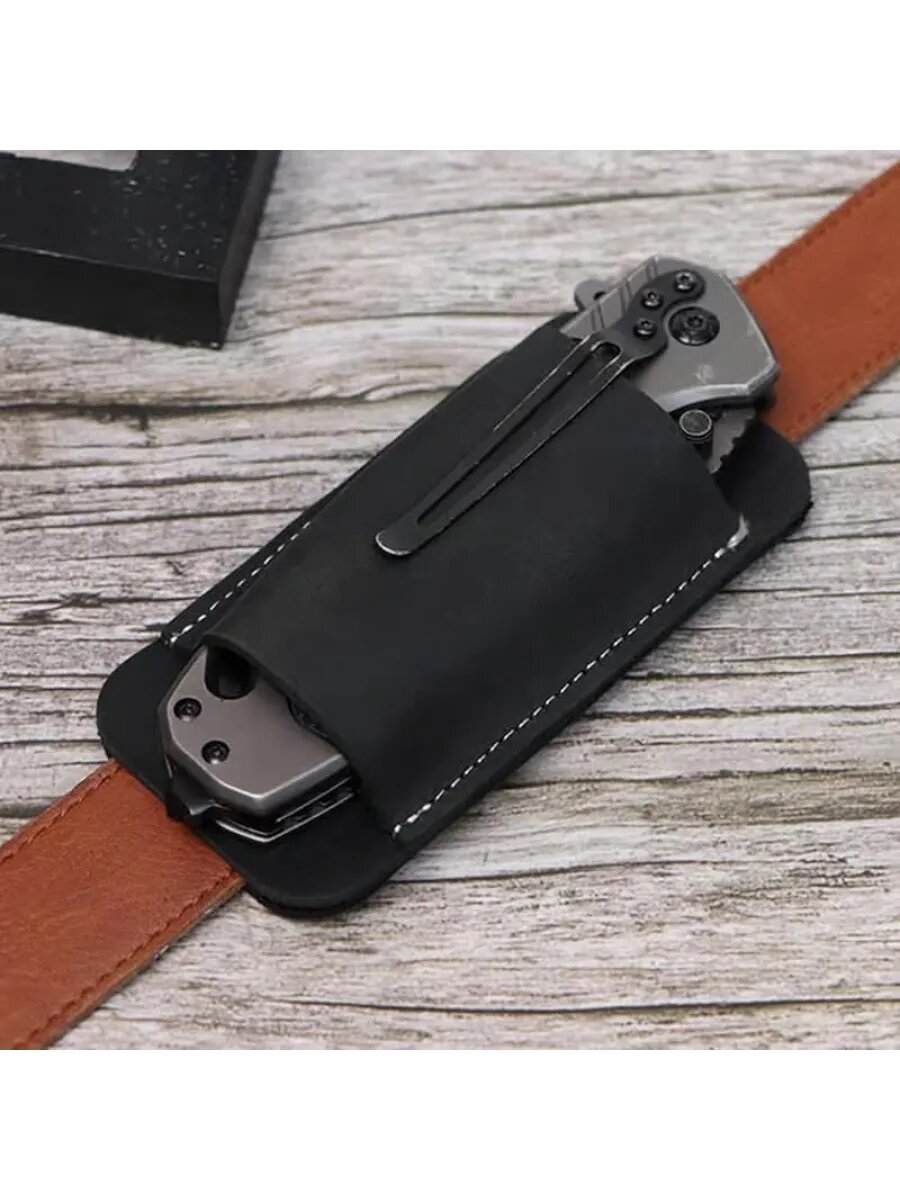 Кожаный горизонтальный ножны для ремня ручной работы