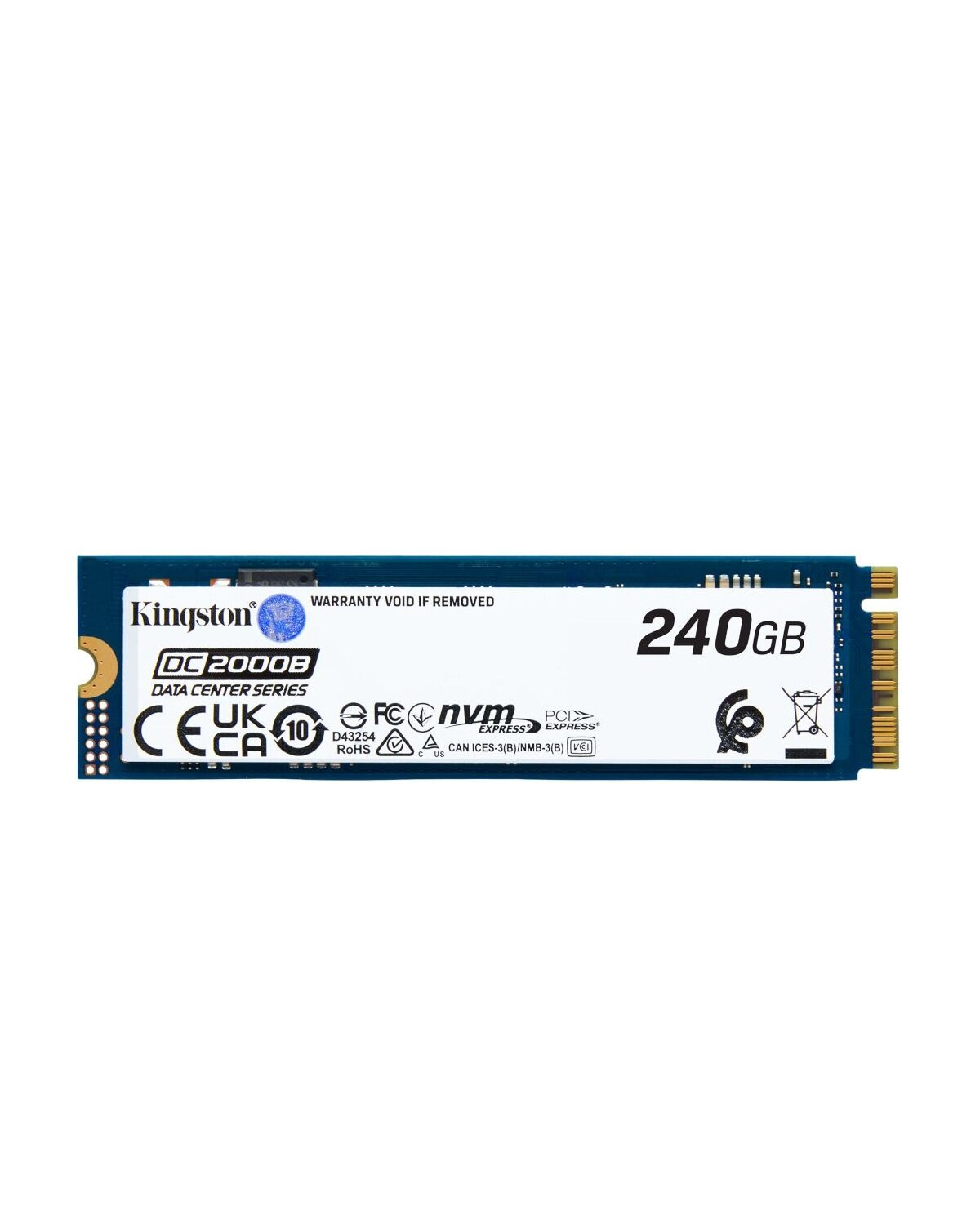 Накопитель SSD Kingston DC2000B М.2 2280, 240ГБ, 3 бит TLC, TLC 3D NAND, TLC, PCIe 4.0 x4