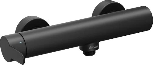 Смеситель для душа Ravak Puri X070187 черный, матовый, настенный, латунный, однорычажный, без лейки, смеситель для ванны с душем