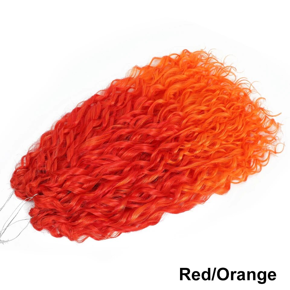 Синтетические косы Флек Джессика Curl Hair 22 дюйма красные зелёные 1 шт./лот, Red-Orange