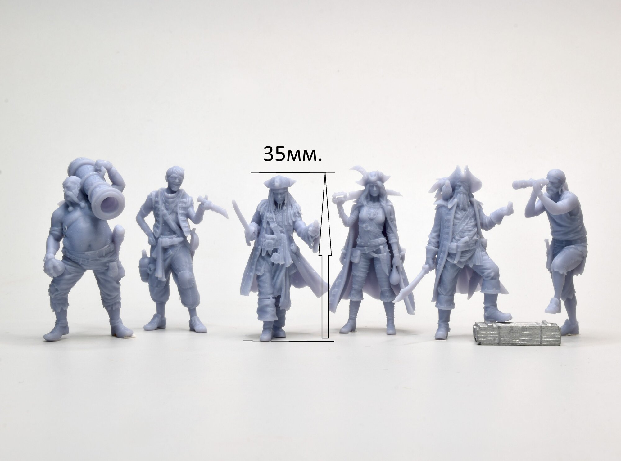 Набор фигурок пиратов 6шт. (Высота 35мм.)