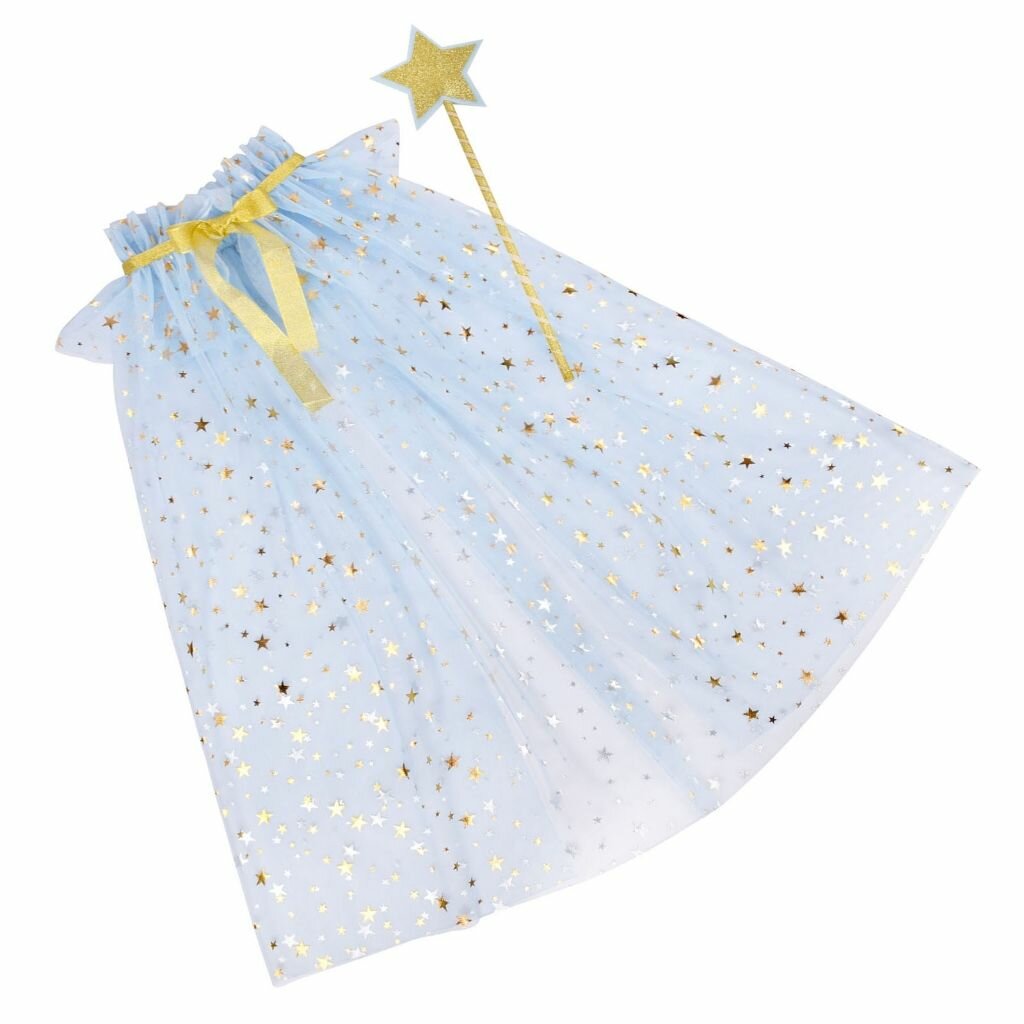 Детский сетчатый плащ-накидка Звездная палочка из 2 предметов синий