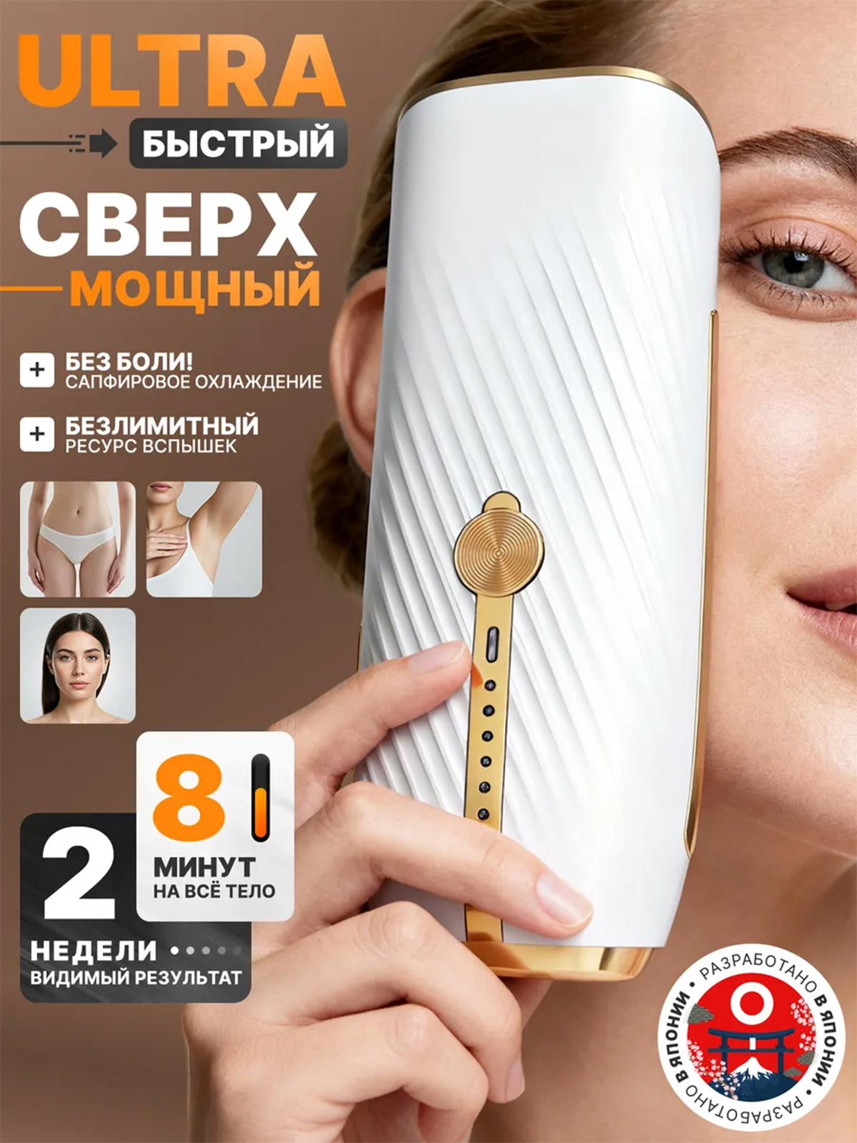 Фотоэпилятор лазерный для удаления волос женский профессиональный