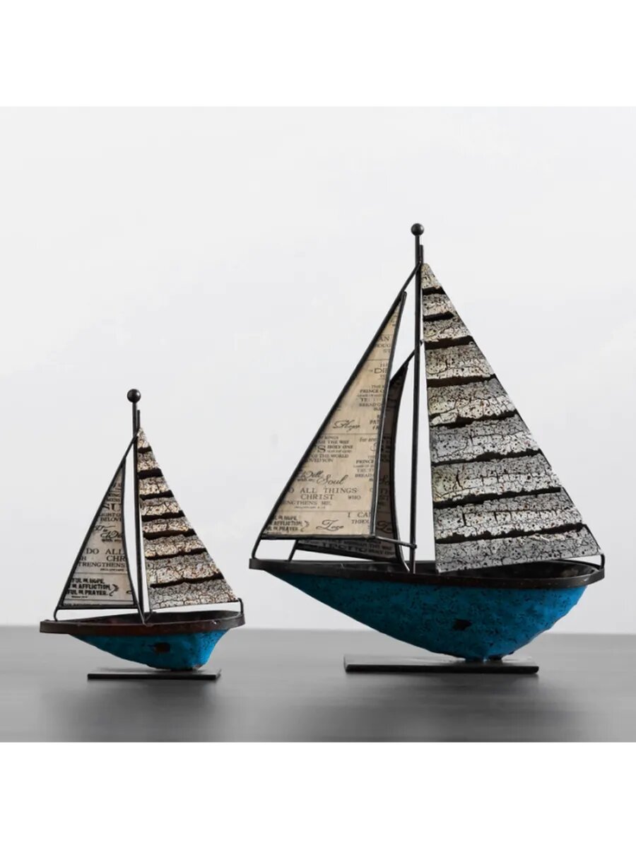 Парусник Нордик Ретро-Набор средний+малый, арт-декор офис