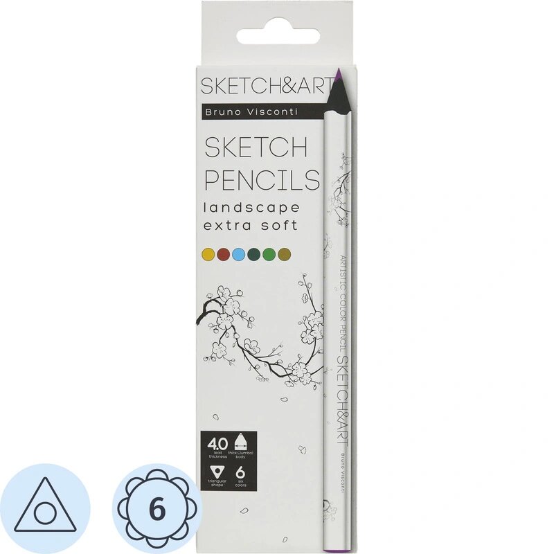 Карандаши цветные SKETCH&ART 4 мм лесной пейзаж 6  30-0118/07
