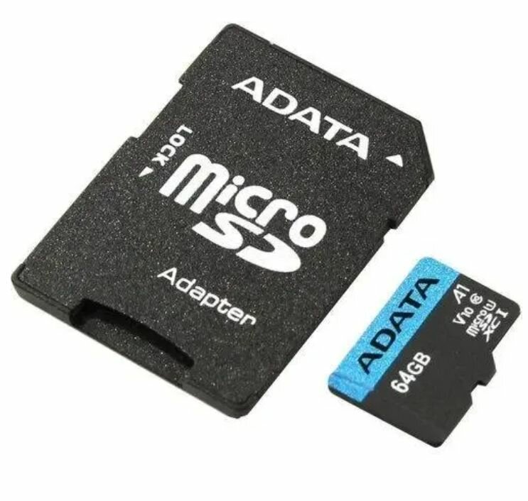 Карта памяти A-Data Premier Pro microSDXC 64 ГБ (AUSDX64GUICL10A1-RA1) - Class 10, UHS-I U1, запись - 25 Мбайт/сек, чтение - 85 Мбайт/сек
