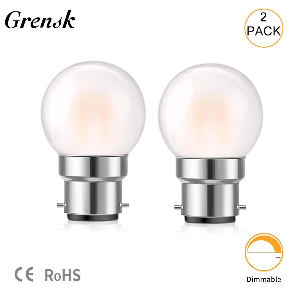 Греск Вентидж LED лампочка G40F тёплый белый 1,5Вт 2pcs bulb
