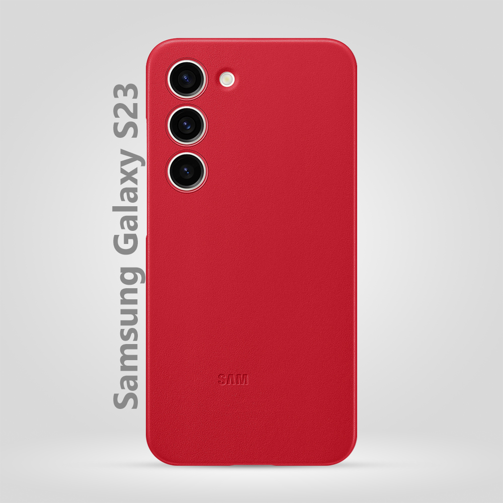 Кожаный чехол для Samsung Galaxy S23 / Leather case для Самсунга галакси С23 / Красный