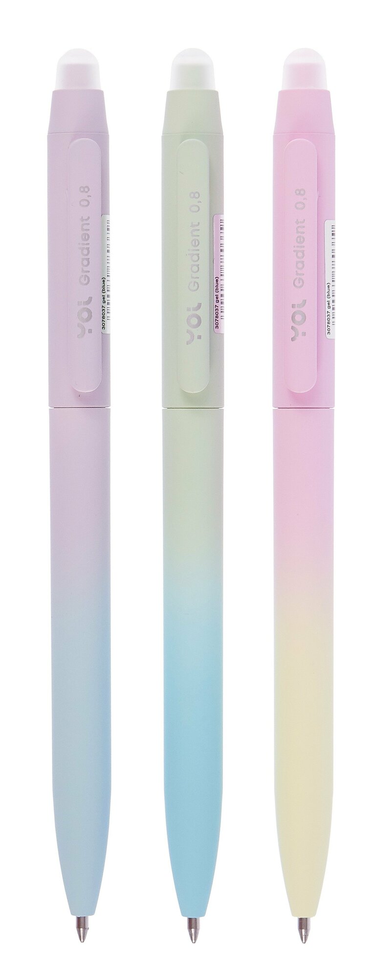 Ручка гелевая пиши-стирай синяя "Gradient" 0,8 мм, в ассортименте, Yoi