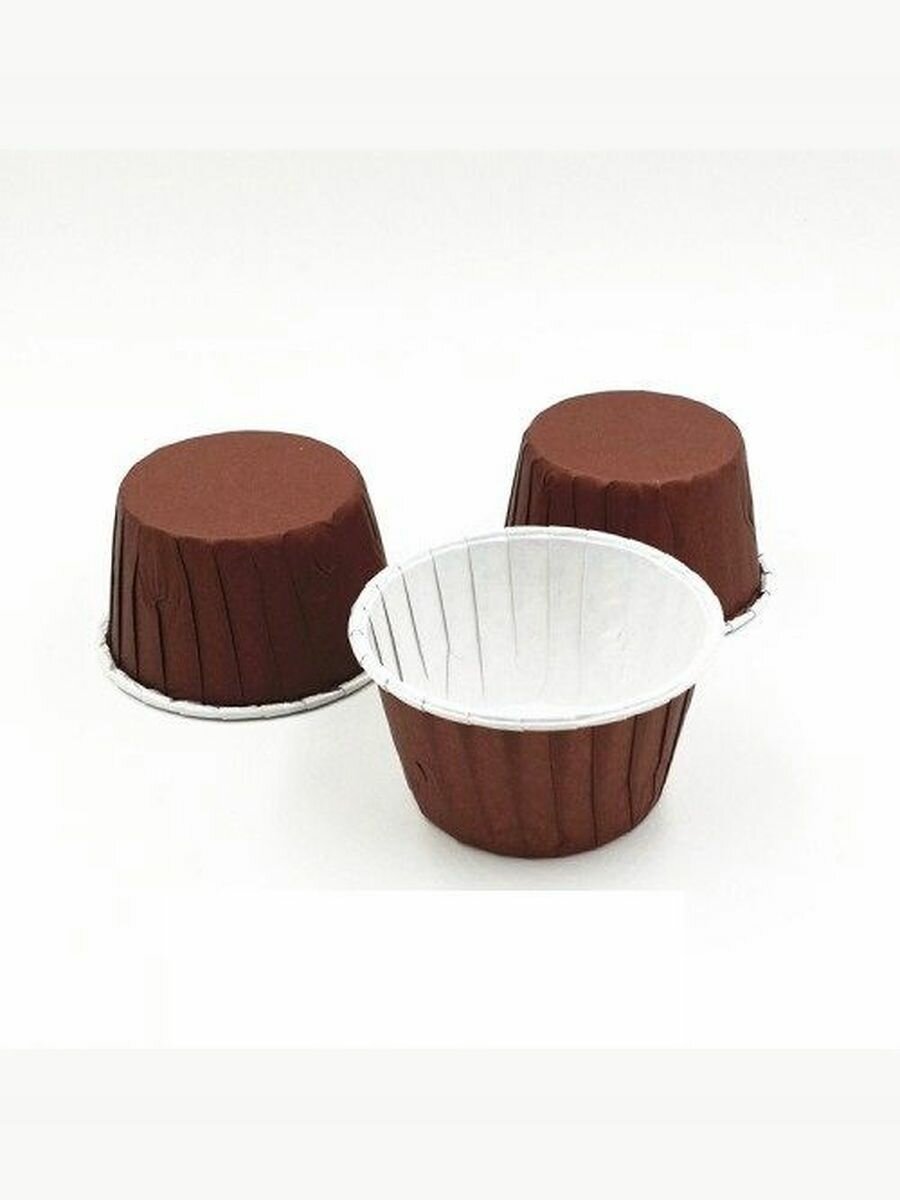 Форма бумажная "Маффин" 50*40мм, цвет коричневый и белый, 100 шт.