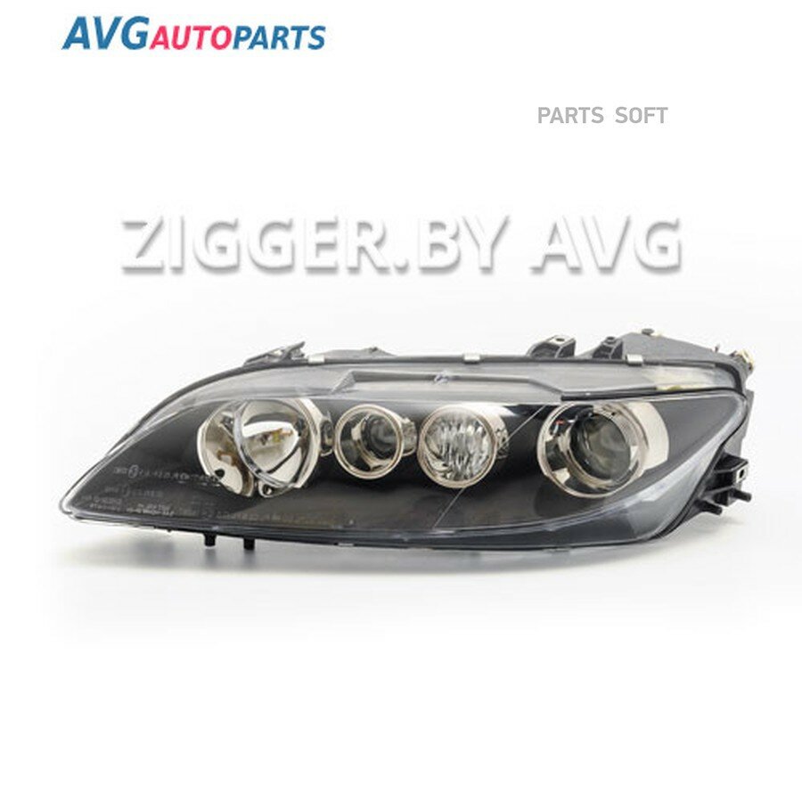 Фара электрорегулировка+корректор без противотуманки светло-черный отражатель EU type 05-07 левая TYC от официального дистрибьютора, AVG, артикул 34510285T