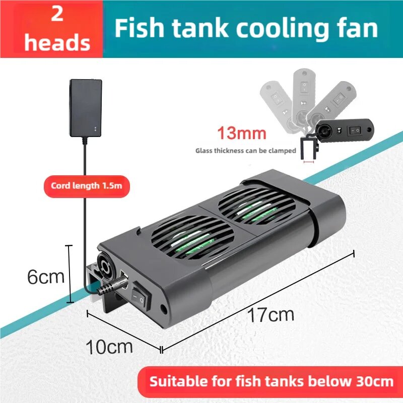 Аквариумный чиллер бесшумный, EU adapter plug, Черный