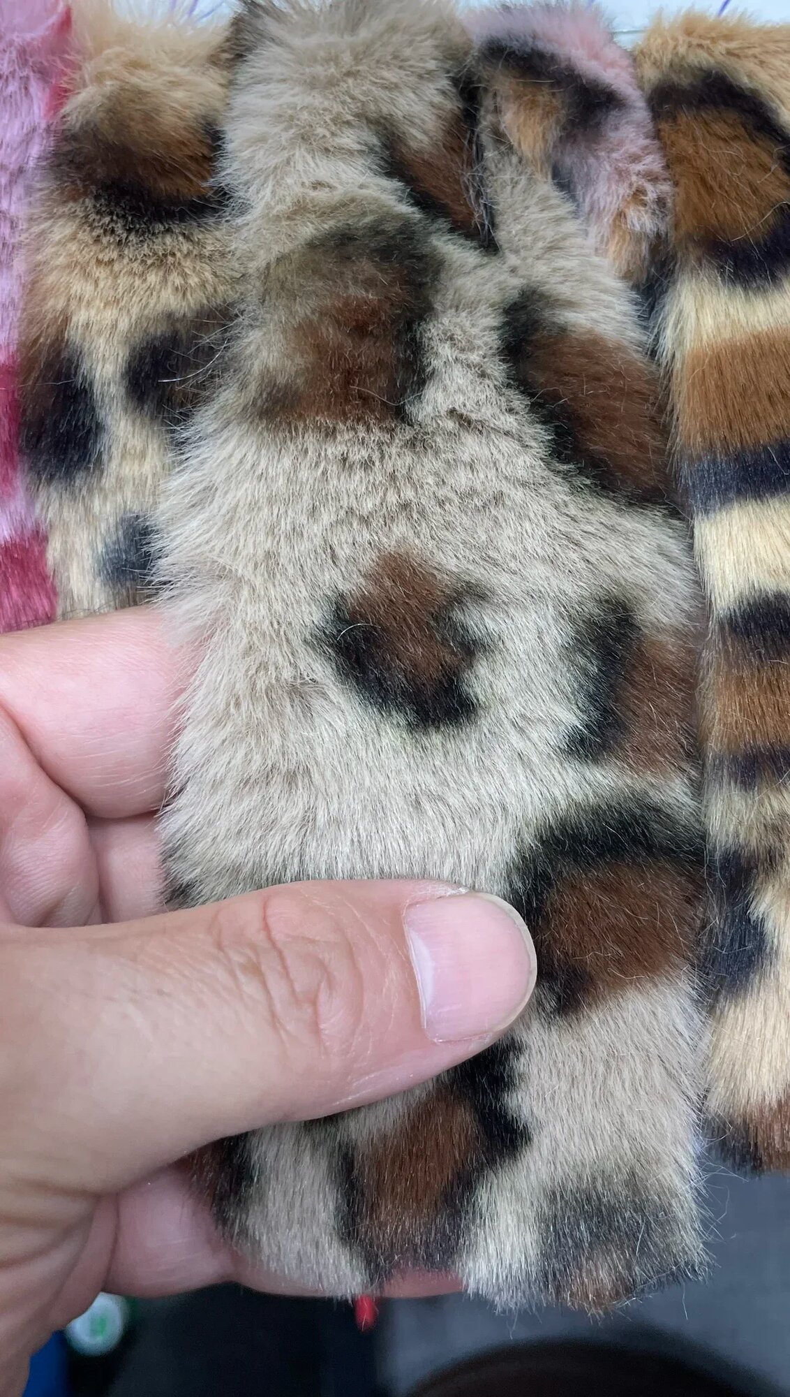 Плюшевая ткань с леопардовым принтом, полиэстер, 45x25 см