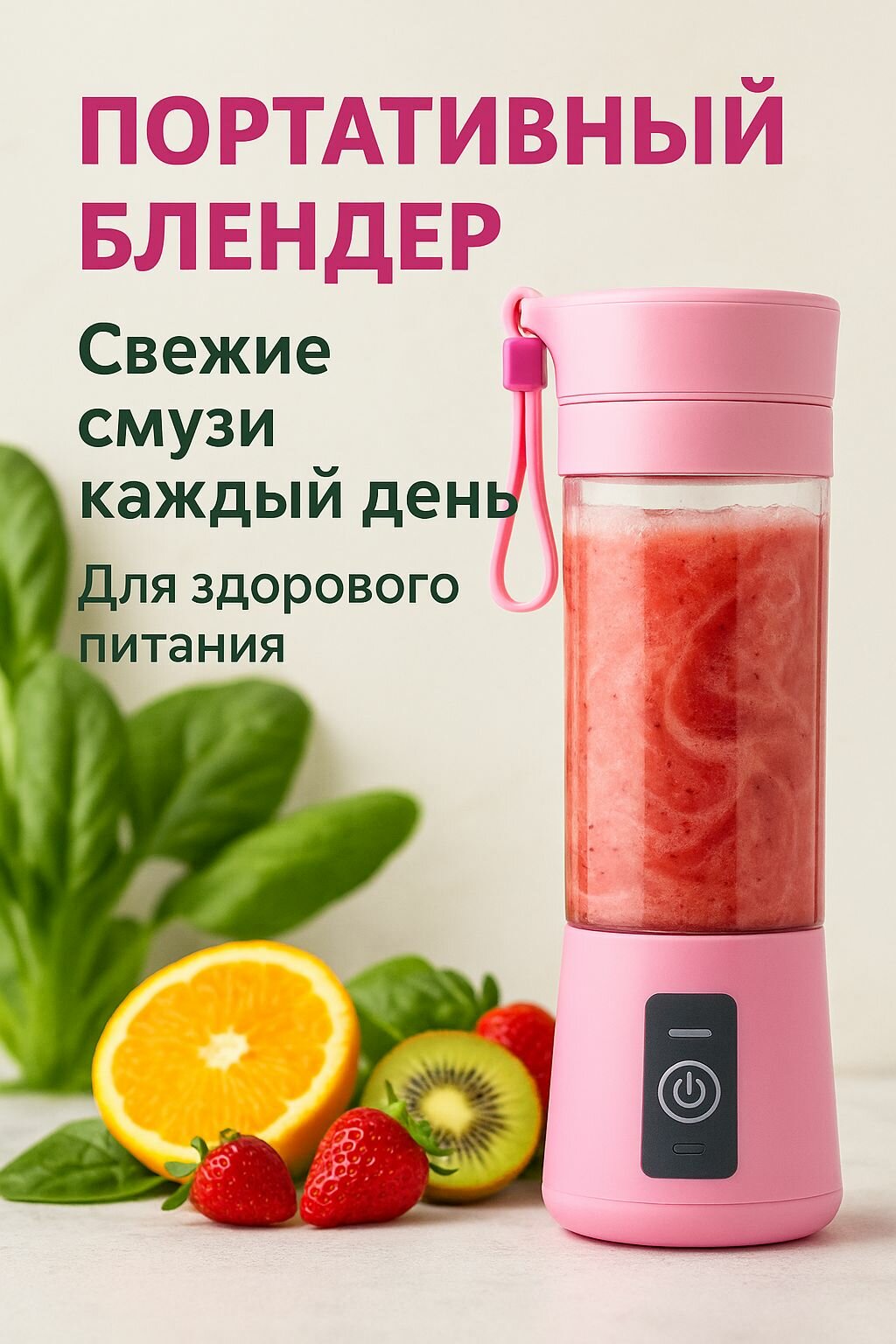 Портативный блендер Andowl 22000 об/мин мини соковыжималка USB для смузи, коктейлей и фрешей