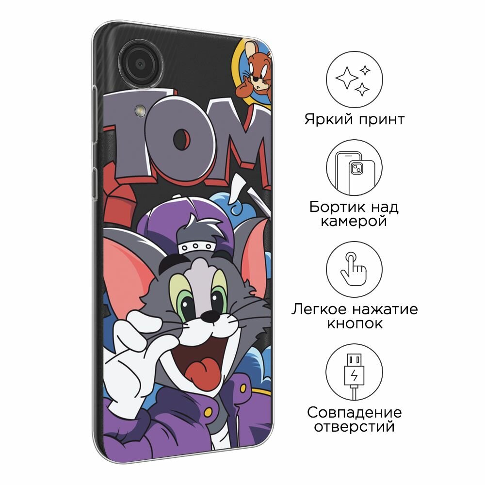 Чехол на Samsung Galaxy A03 Core / Самсунг Галакси А03 Core с принтом "Том в кепке", прозрачный — фото 1