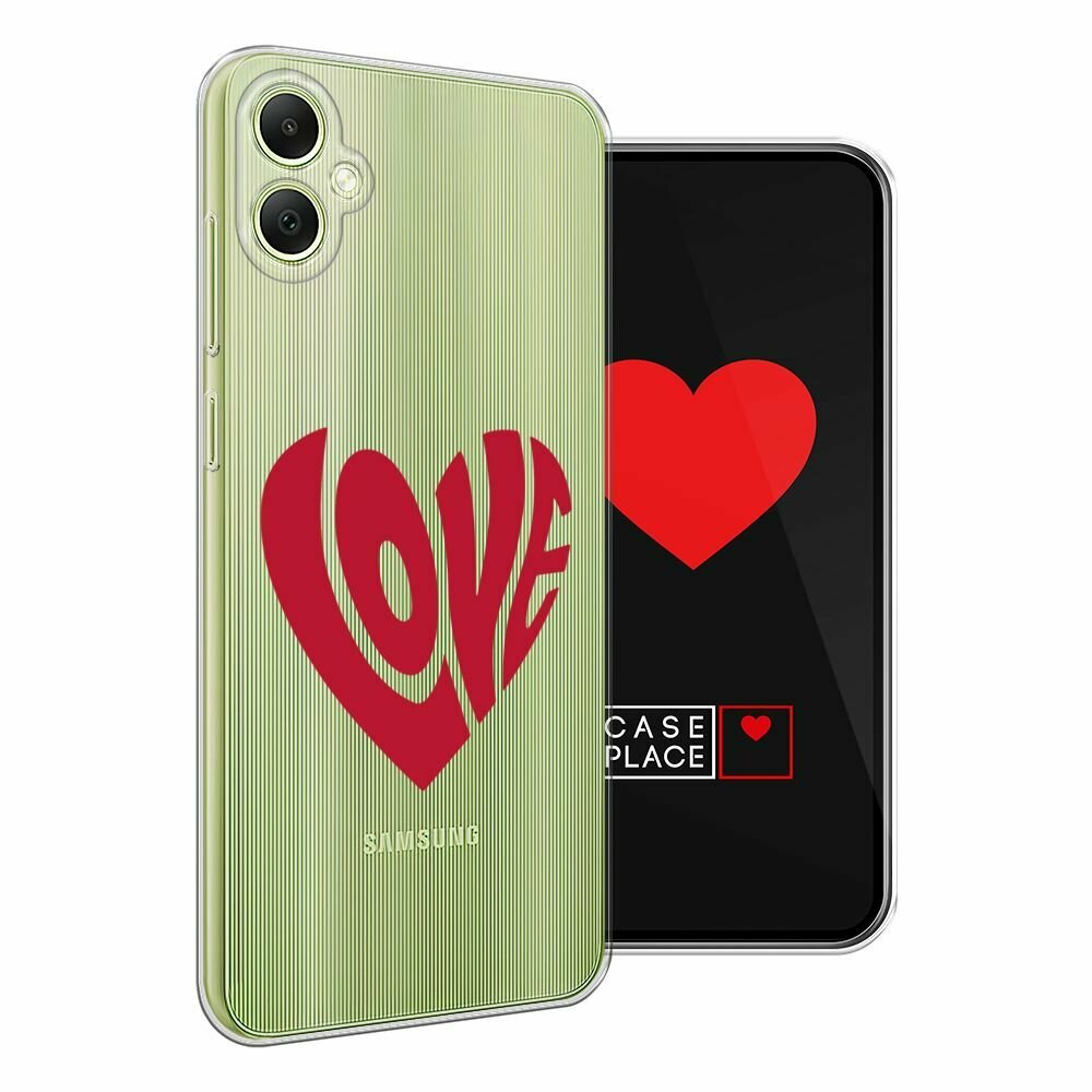 Чехол на Samsung Galaxy A05 / Самсунг Галакси A05 с принтом "Love heart 2 - 14 февраля", прозрачный — фото 1