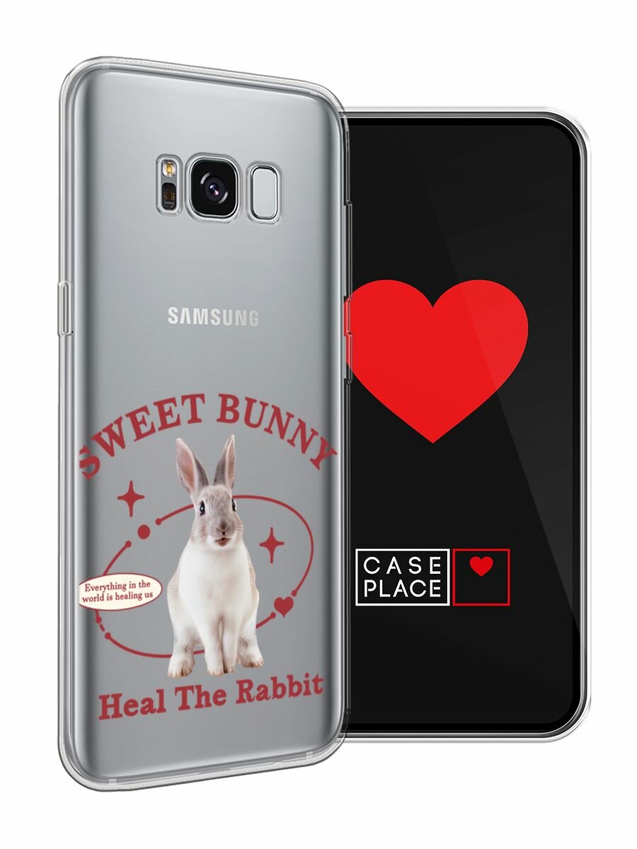 Чехол на Samsung Galaxy S8 / Самсунг Галакси С8 с принтом "Heal the rabbit", прозрачный — фото 1