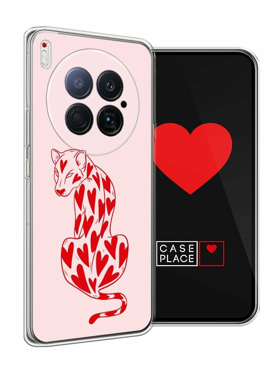 Чехол на Tecno Camon 40 Premier / Текно Камон 40 Премьер с принтом "Heart panther 1 - 14 февраля" — фото 1