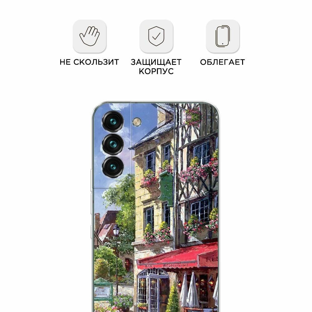 Чехол на Samsung Galaxy S22 + / Самсунг Галакси S22 Плюс с принтом "Старая улица" — фото 1