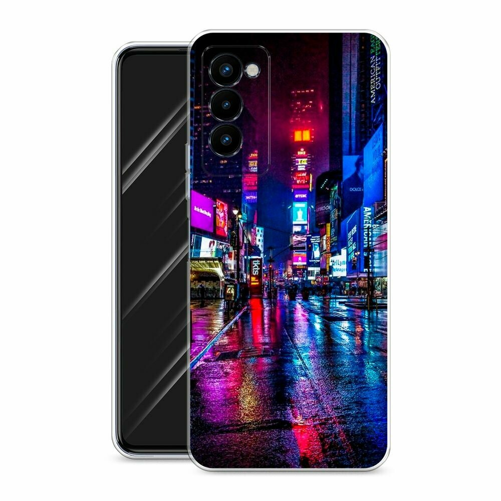 Чехол на Tecno Camon 18P / Техно Камон 18Р с принтом "Фиолетовая улица" — фото 1