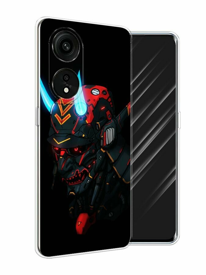 Чехол на OPPO Reno 8T 5G / Оппо Рено 8T 5G с принтом "Неоновый самурай"