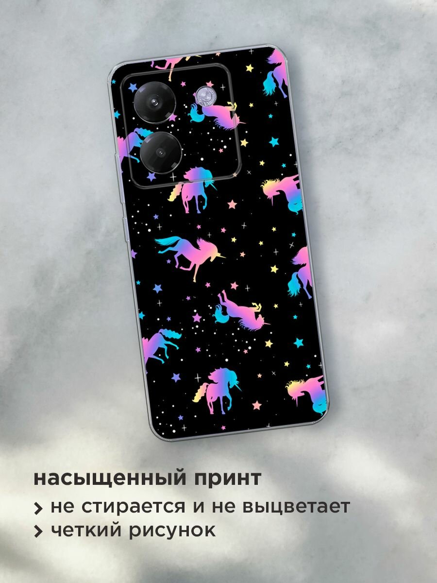 Чехол на Poco M7 Pro / Поко М7 Про с принтом "Единороги градиент" — фото 1