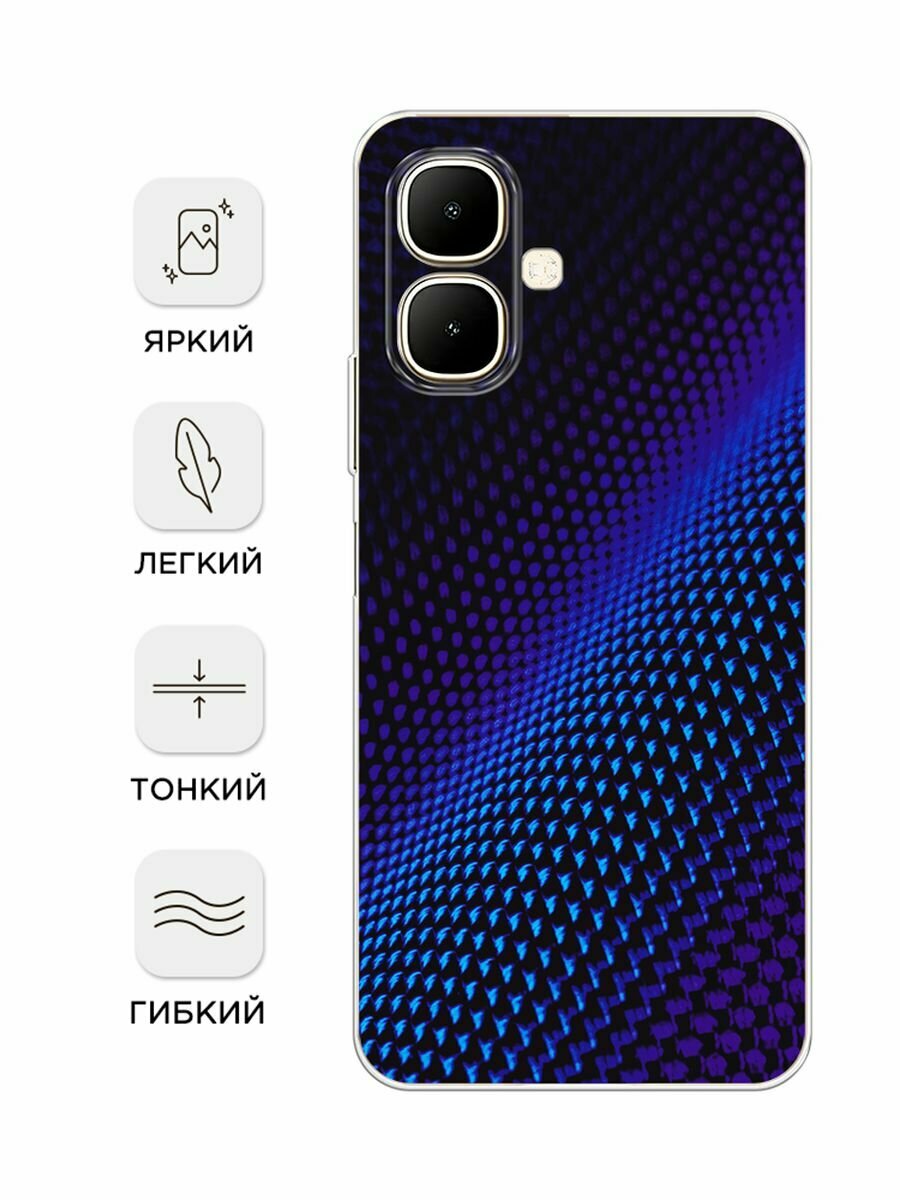 Чехол на Infinix Smart 10 / Инфиникс Смарт 10 с принтом "Синий карбон" — фото 1