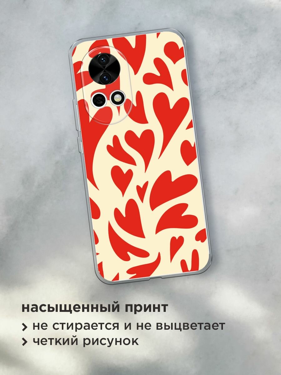 Чехол на Huawei Nova 12/Nova13 / Хуавей Нова 12/Нова 13 с принтом "Crazy hearts 1 - 14 февраля" — фото 1