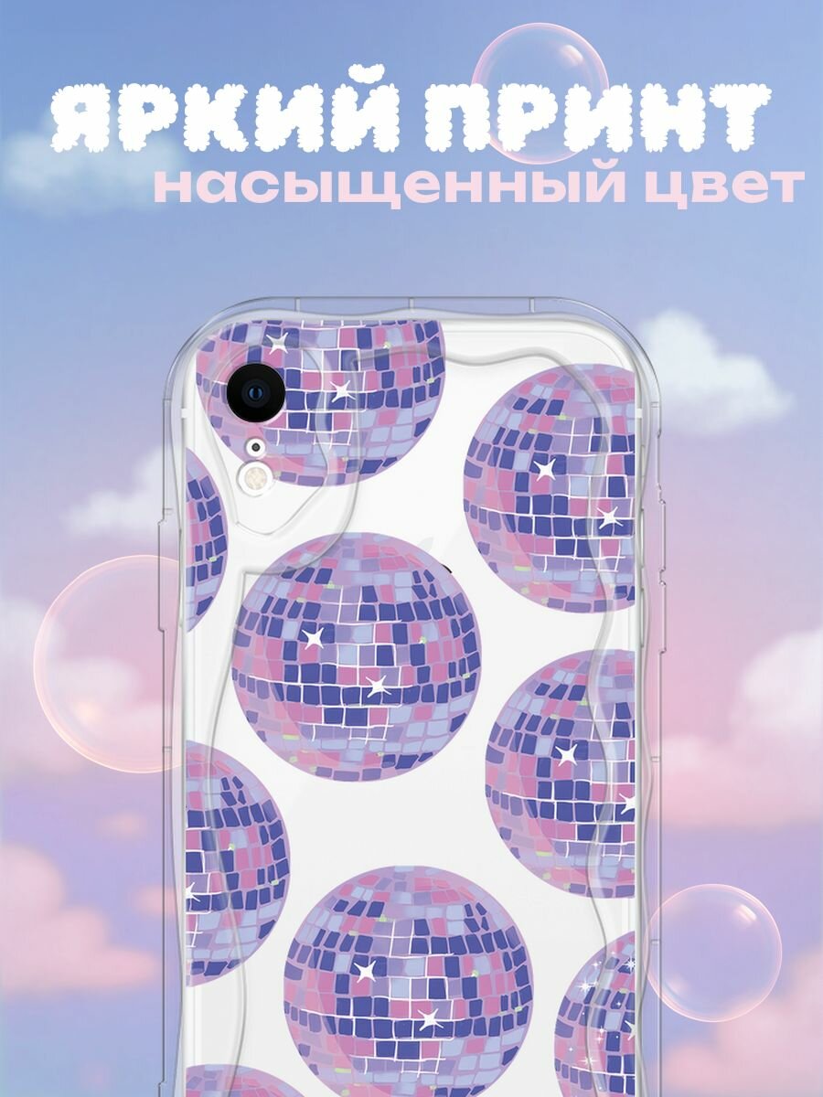 Чехол на Apple iPhone XR / Айфон XR с принтом "Фиолетовый диско-шар 3" — фото 1