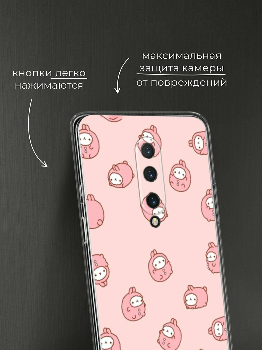 Чехол на OnePlus 8 / ВанПлас 8 с принтом "Зайчики в капюшонах" — фото 1