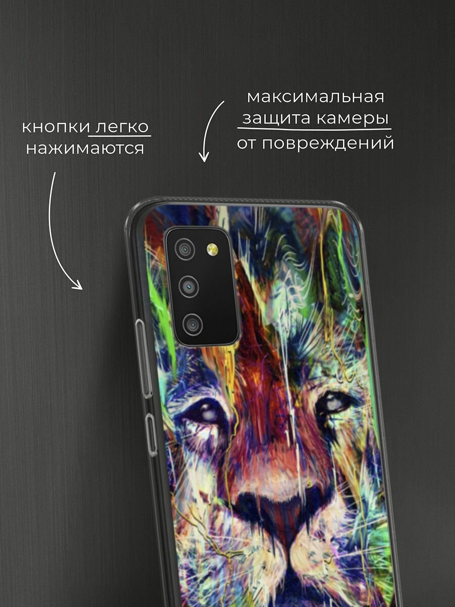 Чехол на Samsung Galaxy A02s / Самсунг Галакси A02s с принтом "Лев арт 6" — фото 1