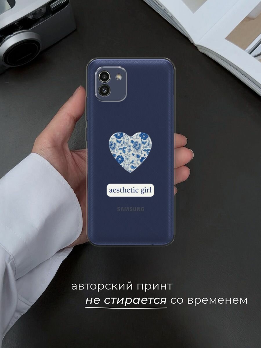 Чехол на Samsung Galaxy A03 / Самсунг Галакси А03 с принтом "Aesthetic girl" — фото 1