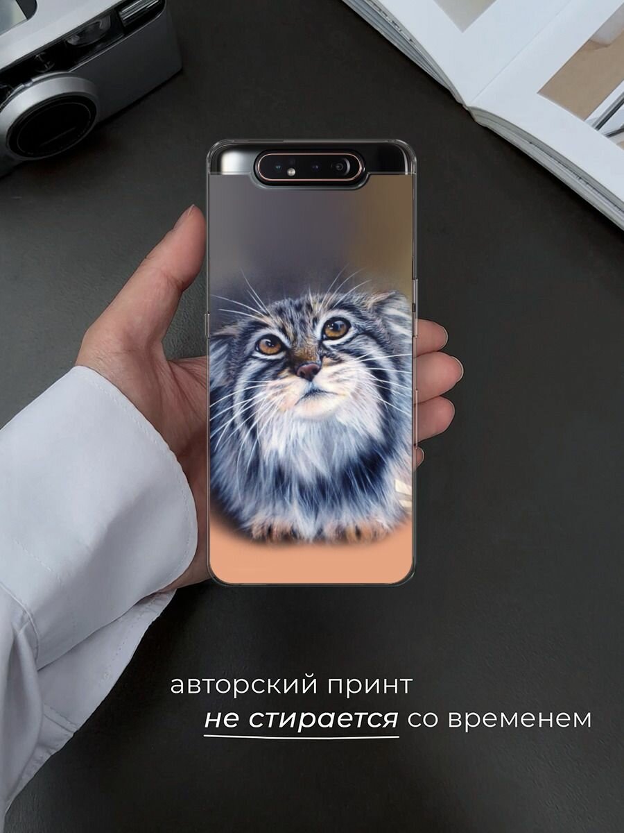 Чехол на Samsung Galaxy A80 / Самсунг Гэлакси A80 с принтом "Кот манул 2" — фото 1