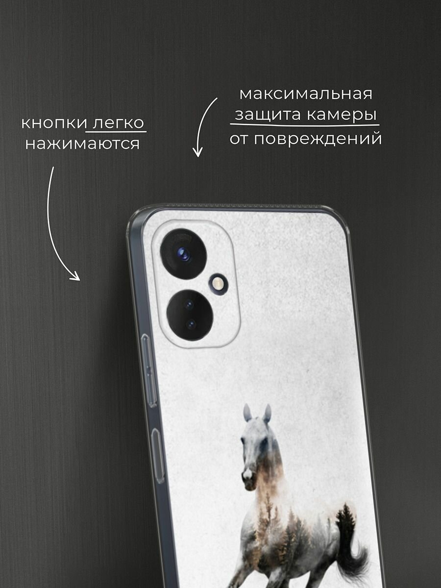 Чехол на Tecno Spark 9 Pro / Техно Спарк 9 Про с принтом "Лошадь лес" — фото 1