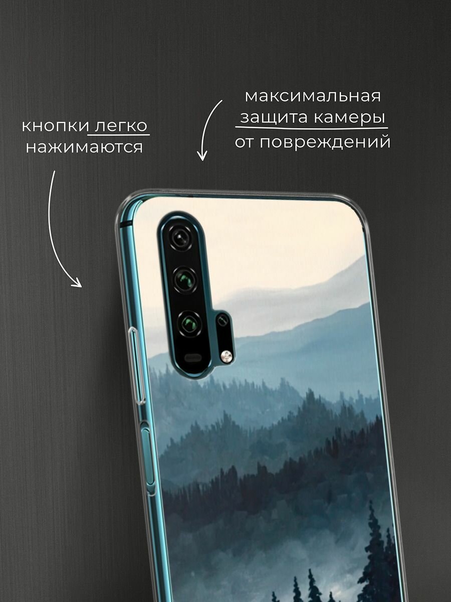 Чехол на Honor 20 Pro / Хонор 20 Про с принтом "Туманные горы" — фото 1