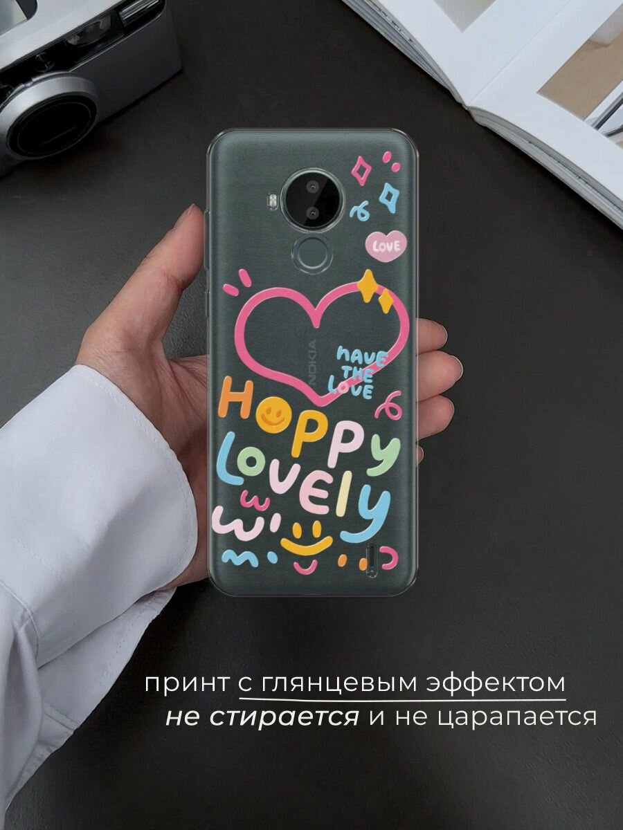 Чехол на Nokia C30 / Нокия C30 с принтом "Happy lovely 2" — фото 1
