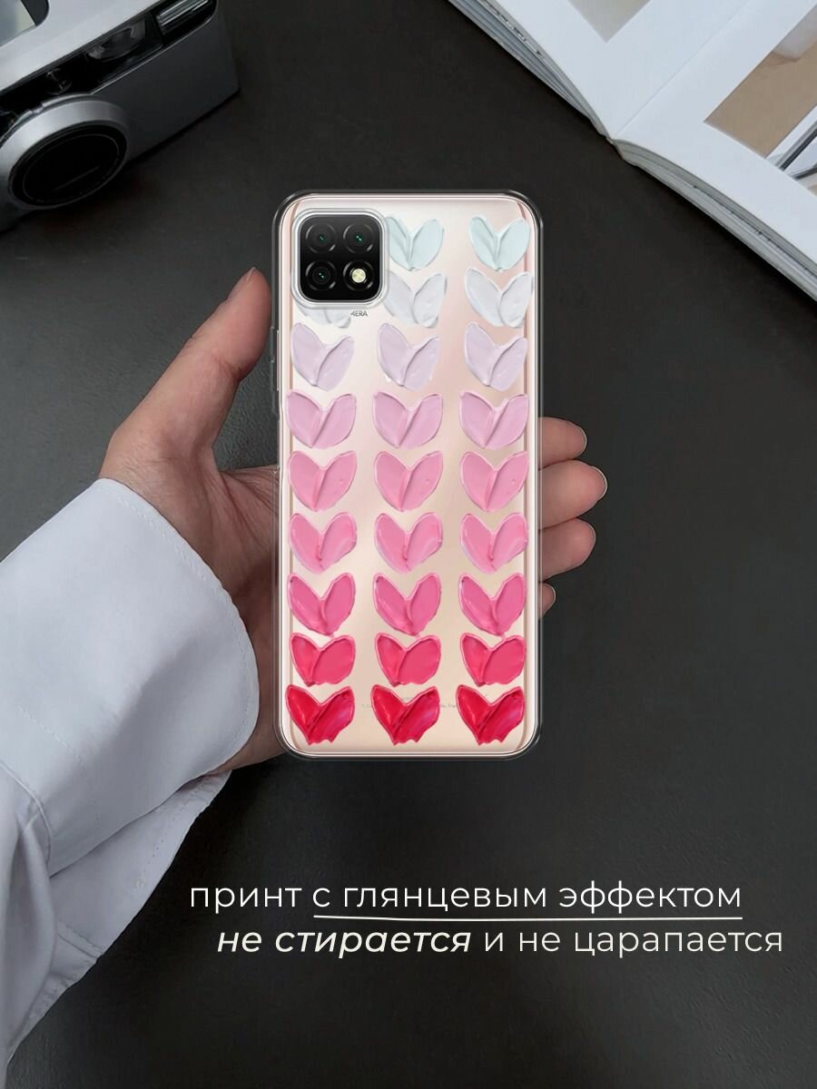 Чехол на Wiko T3 / Вико Т3 с принтом "Градиент из сердечек" — фото 1