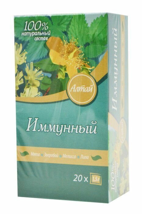 Травяной сбор Кима иммунный: мята, зверобой, мелисса, липа, 20 пакетиков