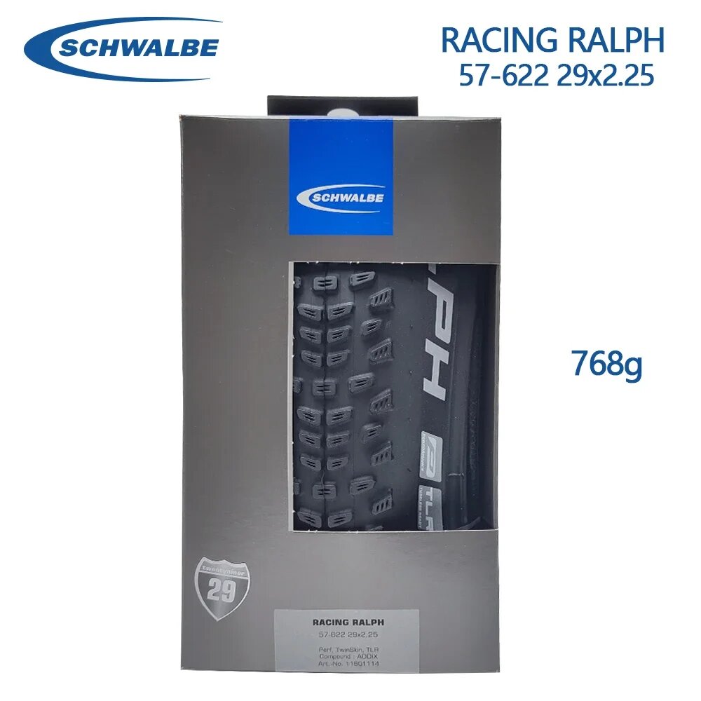 Schwalbe Racing Ralph Racing Ray велосипедная шина 29x2.25 черный/коричневый/желтый, Белый