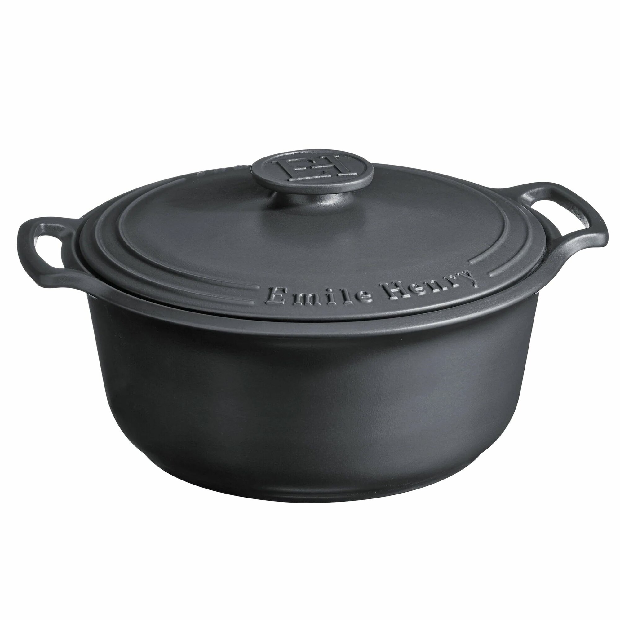 Кастрюля с крышкой керамической Emile Henry Sublime Slate, 5.5 л, 31 см