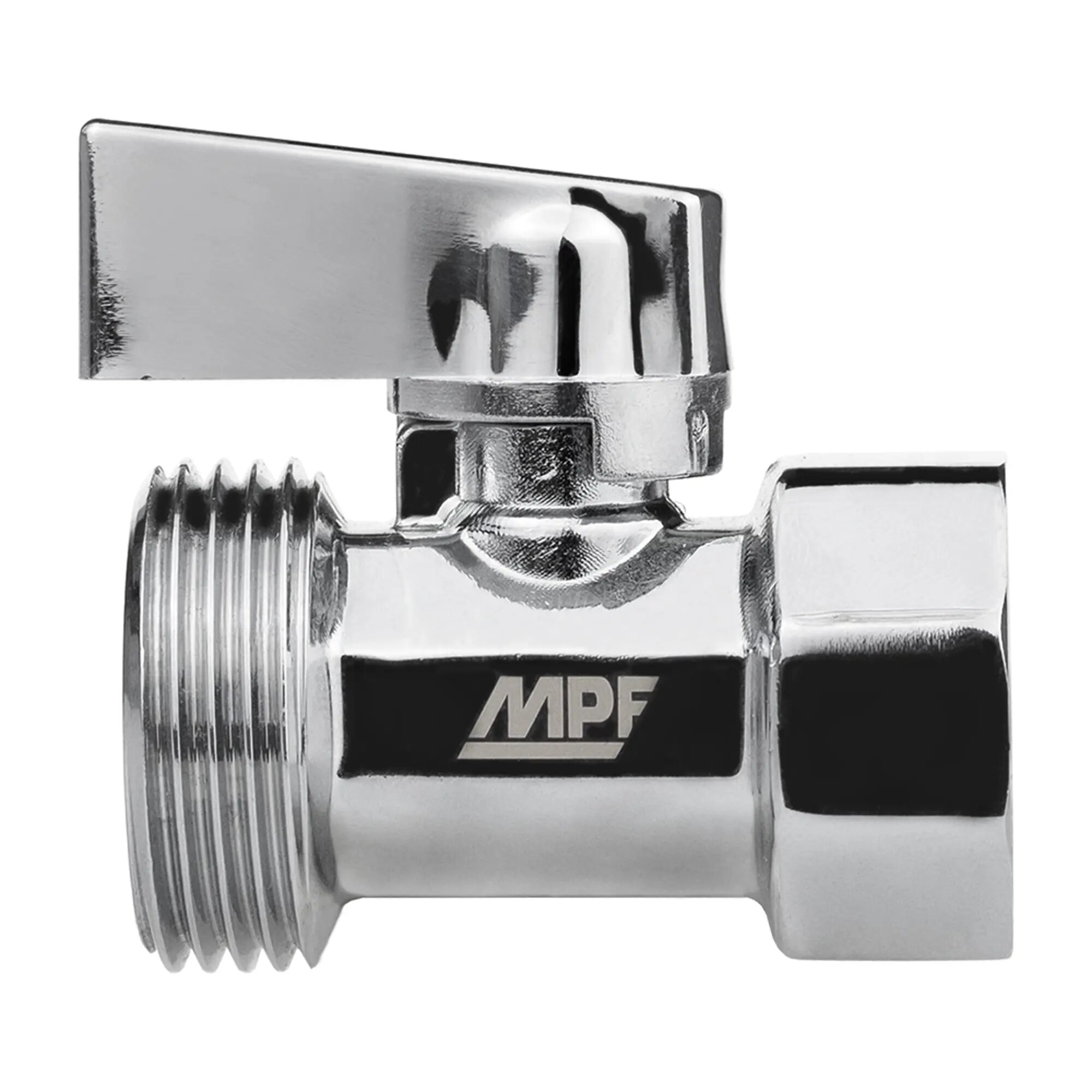 MPF Кран шаровой прямой DN15 PN24 1/2 x 3/4 НР/ВР латунь ручка флажок резьбовое соединение