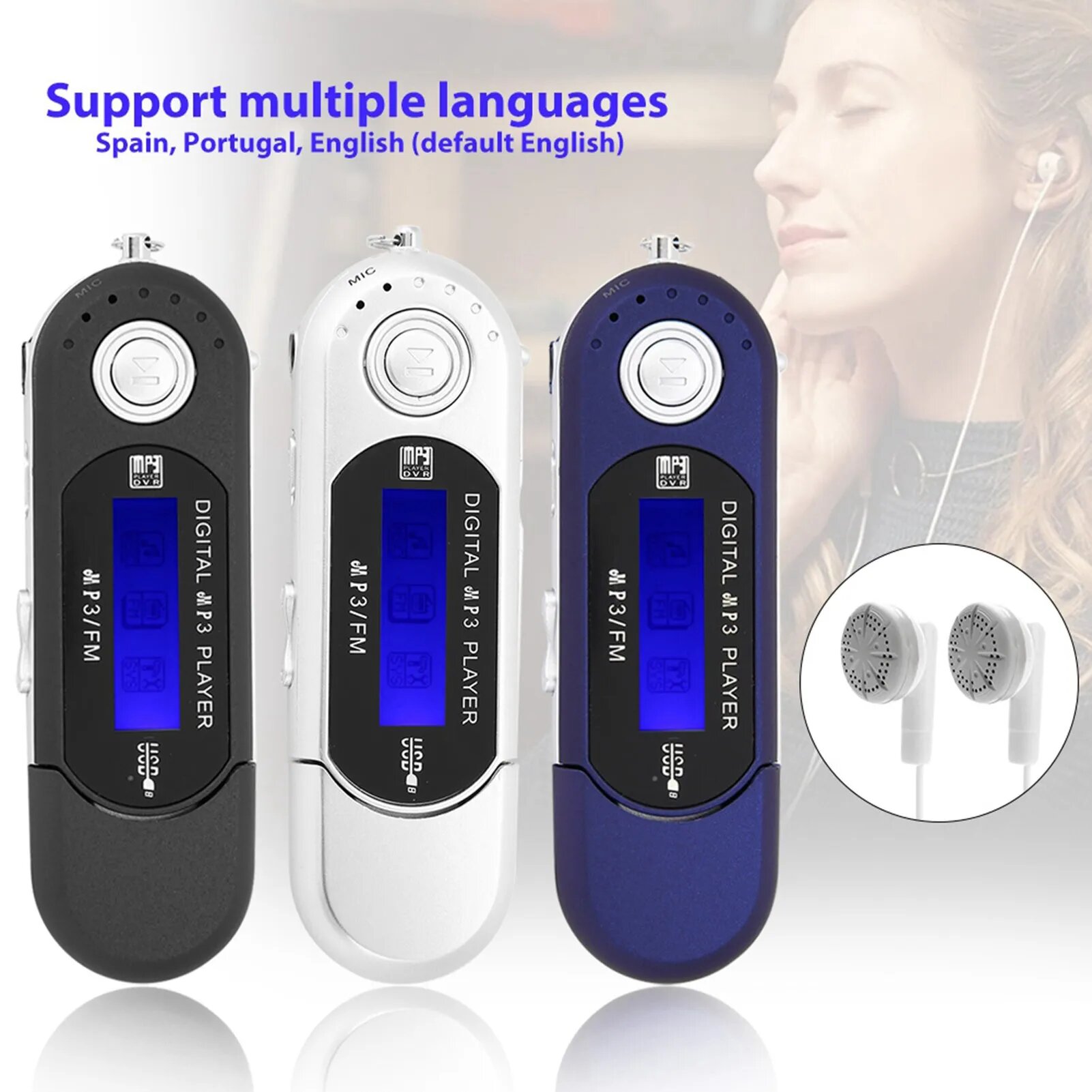 MP3-плеер синий USB, Digital MP3 Player — фото 1