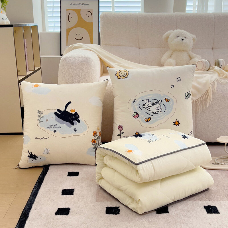 Двухсторонняя подушка-плед, утолщенная, офисная, складная, подушка для сна, плед 2-в-1, диванная, автомобильная подушка, автомобильная