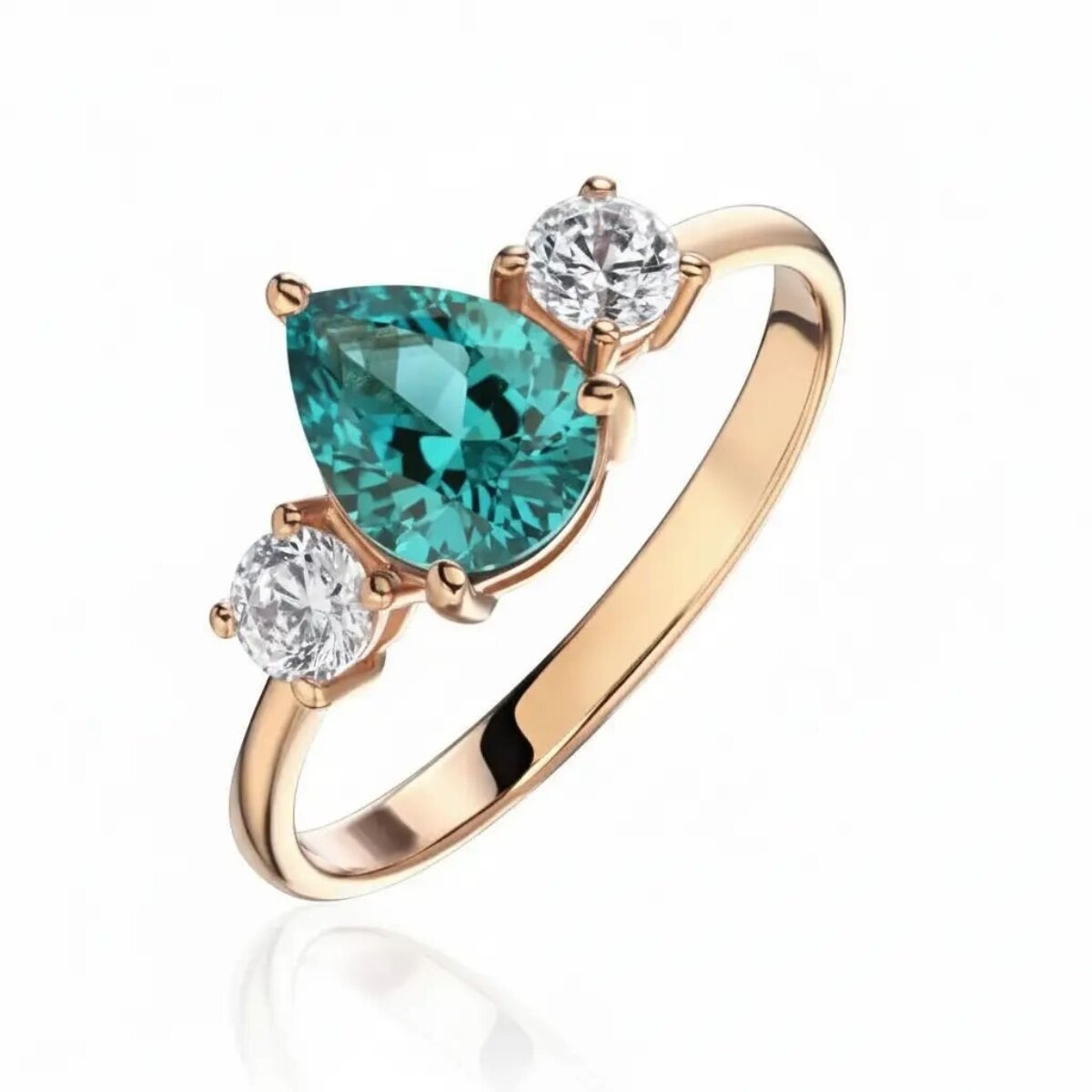 Кольцо, красное золото, 585 проба, фианит