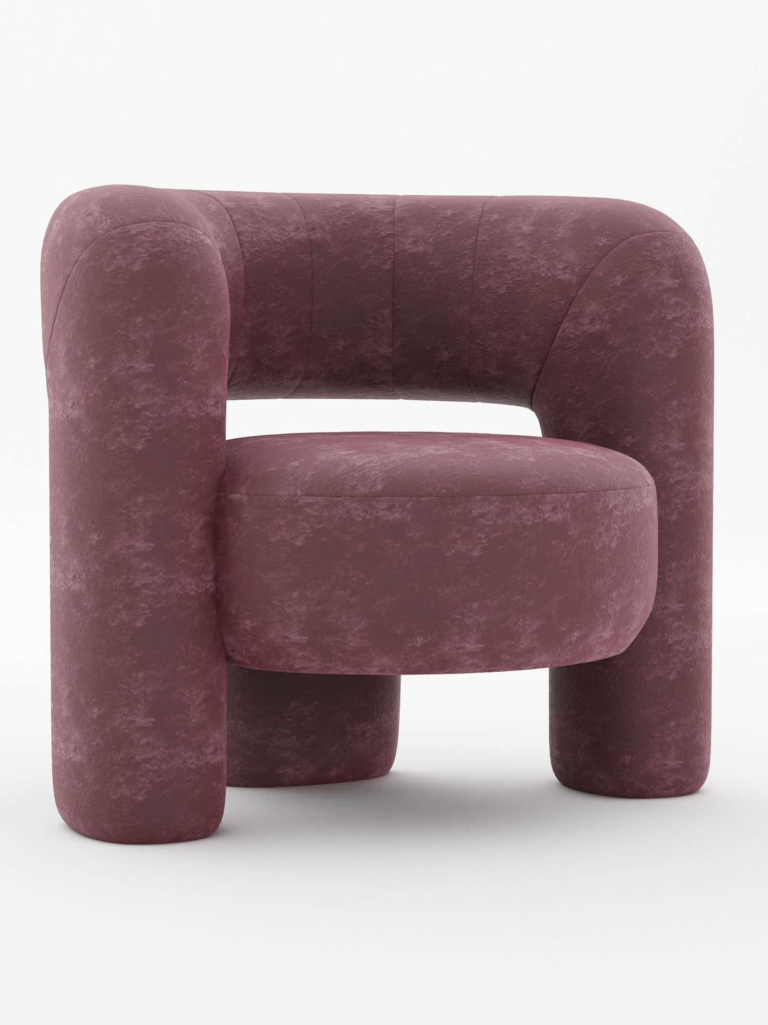 Кресло мягкое для дома, отдыха в гостиной Глер от W&B, велюр плюш: бордовый
