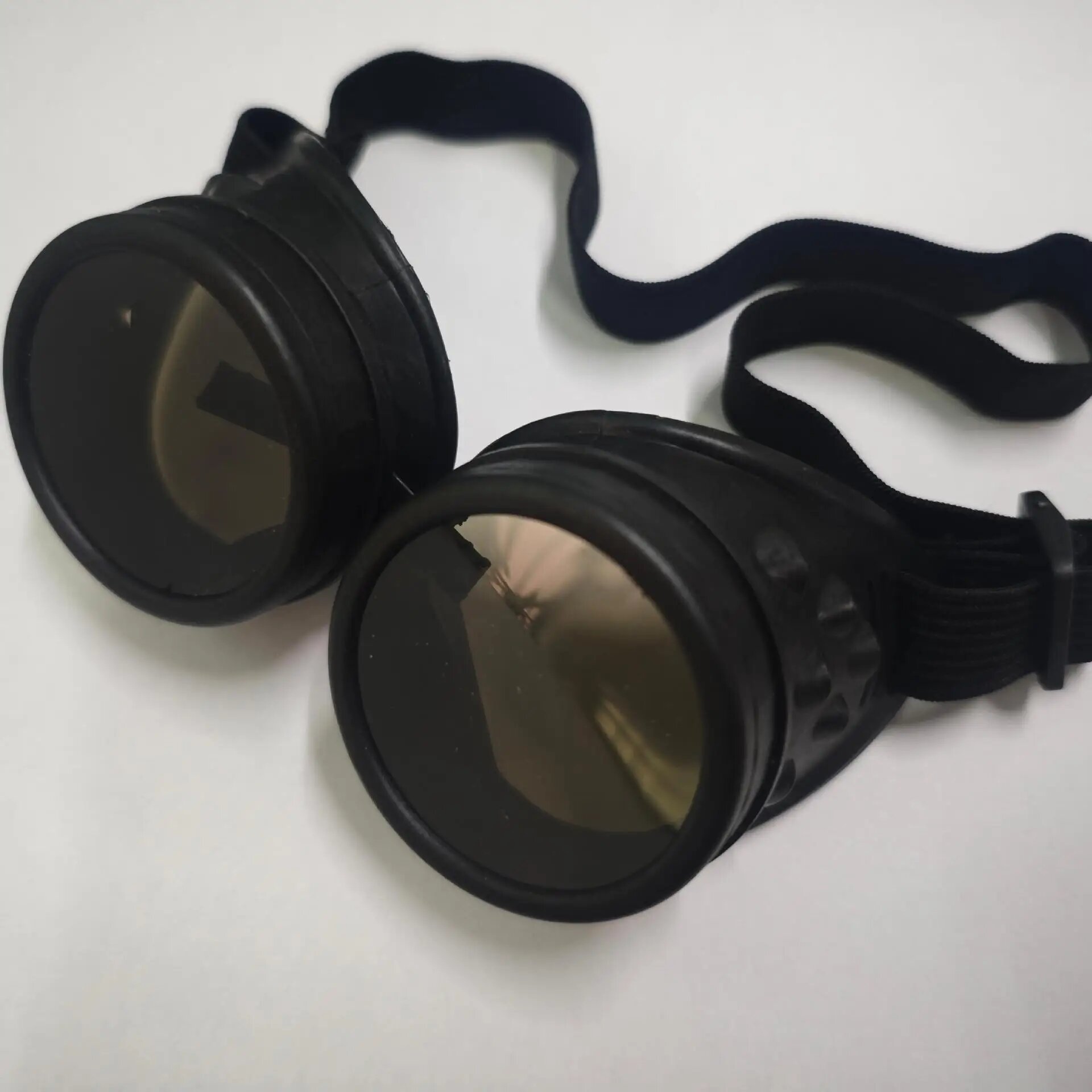 Кибер-очки в стиле стимпанк, винтажные ретро сварочные солнцезащитные очки в стиле панк, готики, модные ретро-стимпанк-очки в стиле кибер-очки Black