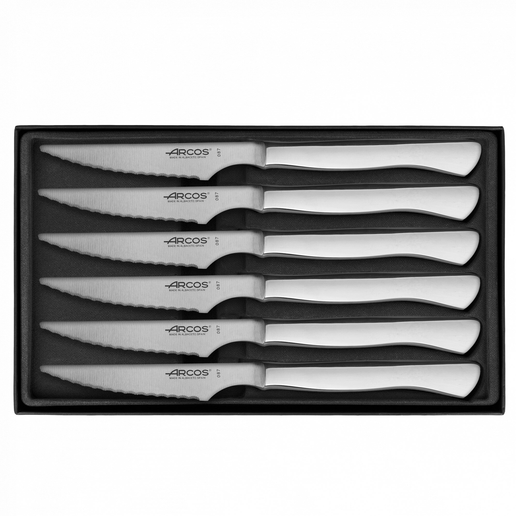 Набор столовых ножей для стейка 6 шт, рукоять нержавеющая сталь 3780 Steak Knives