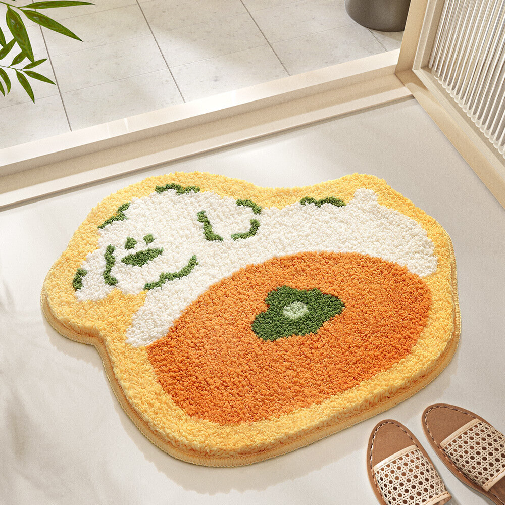 Цветочный туфтовый ，Флокирование утолщается коврик для двери, 30*50cm, Розовый