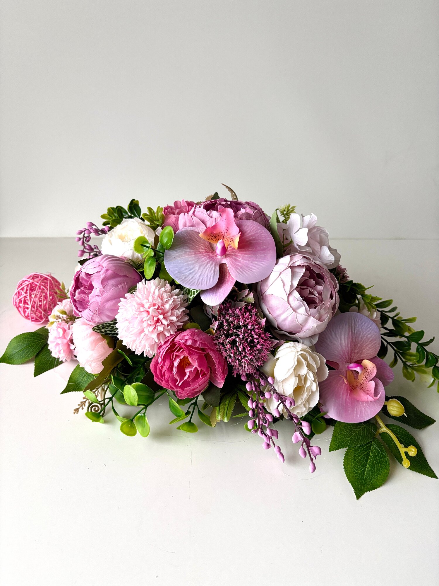 Искусственные цветы для декора- пион, Роза, гортензия в кашпо от ФлораВи