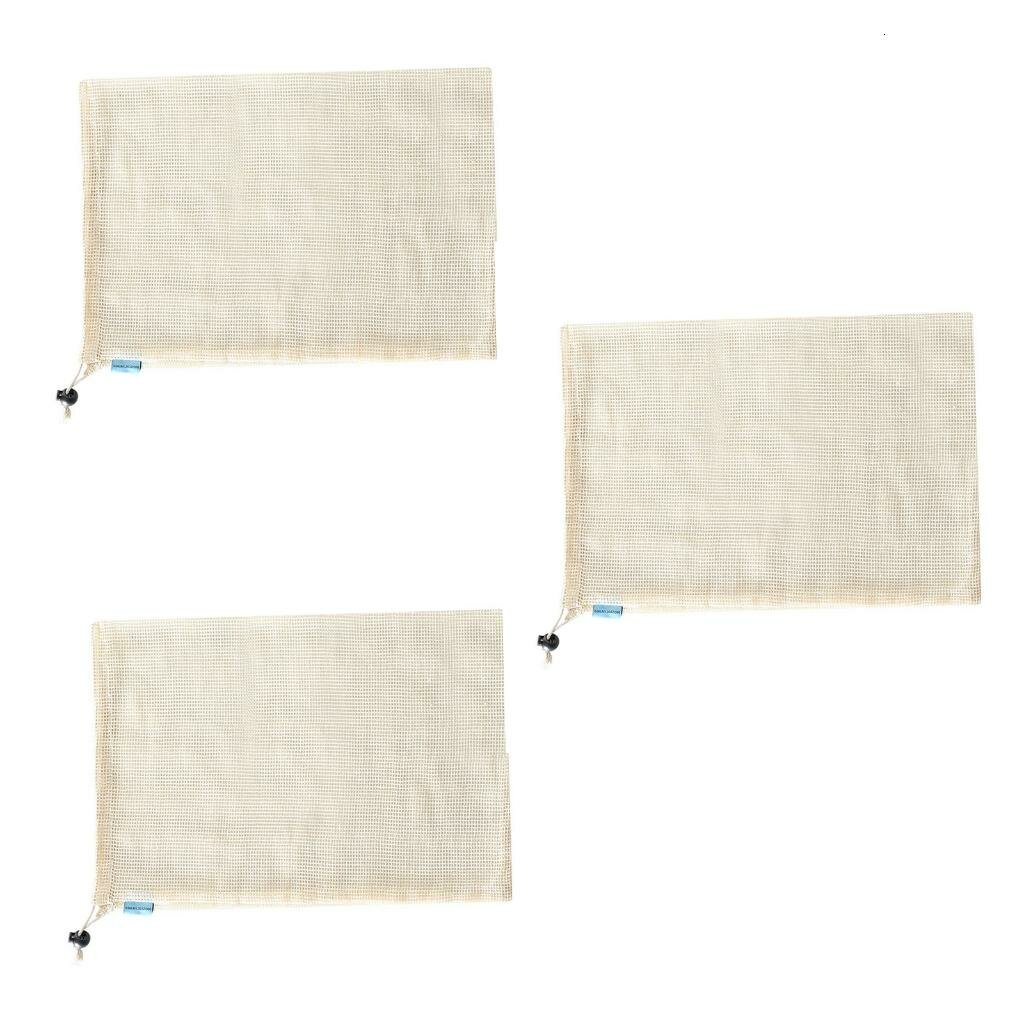 3 мешка из фруктовой сетки, завязка на шнурке, сумка для хранения овощей из хлопчатобумажной сетки, тканевая сумка из хлопчатобумажной сетки-большая